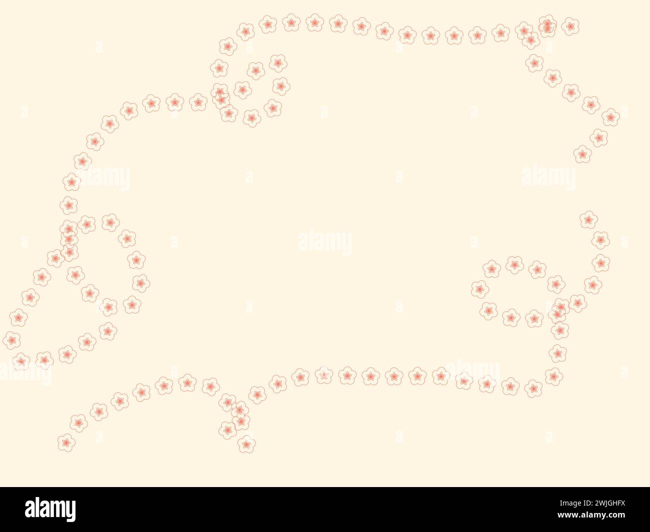 Beige background with pink flowers around edge free space wallpaper ...