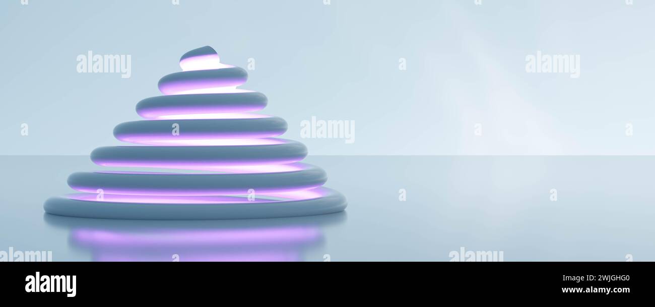 White Object With Purple Light on Top 3d render illustration Stock ...