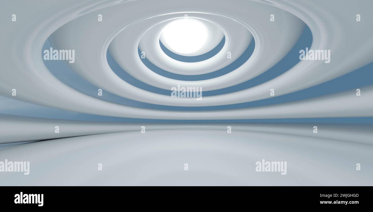 Abstract View of White Spiral building interior Structure Under Soft ...