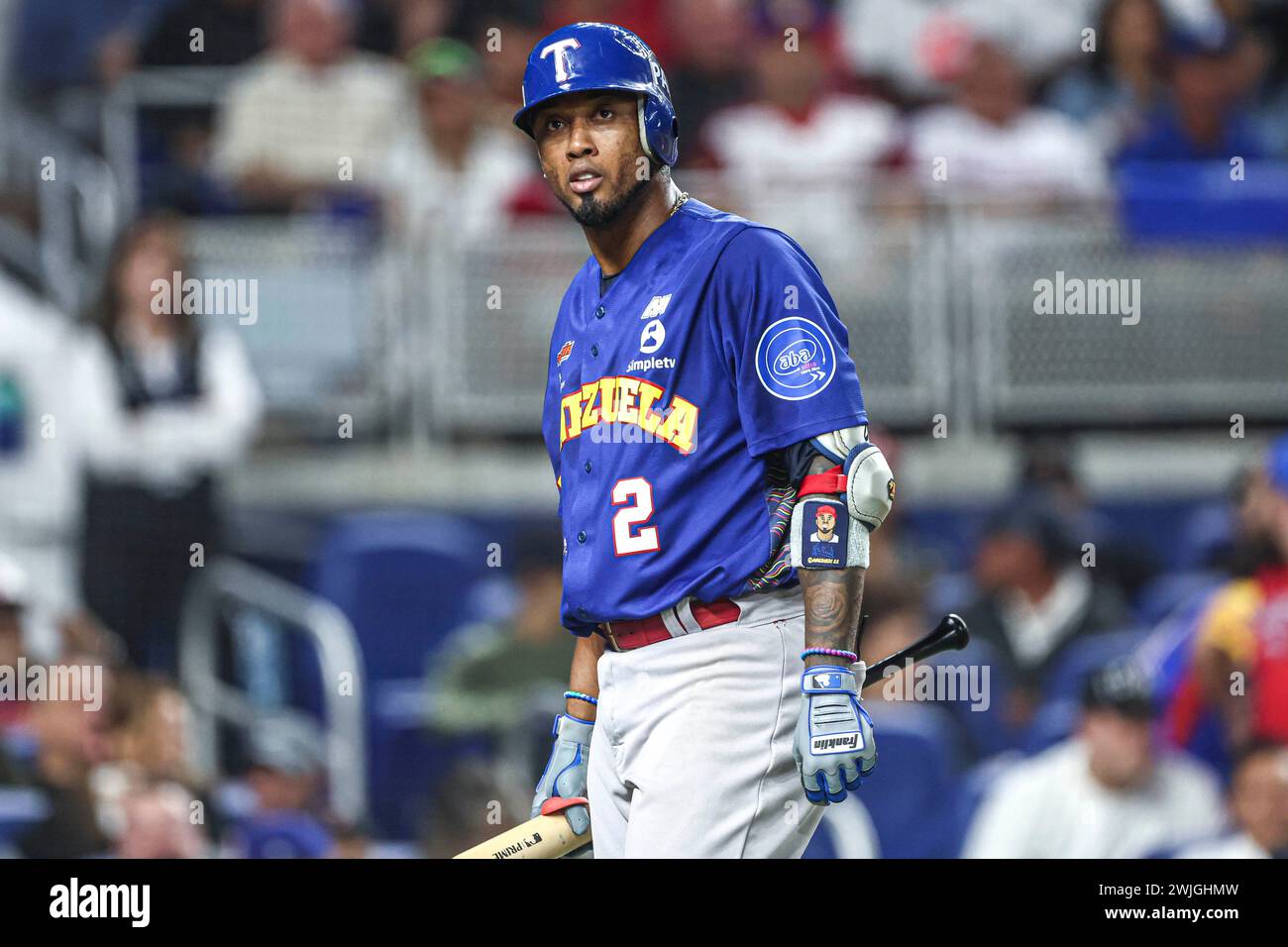 MIAMI, FLORIDA - FEBRUARY 1: Alcides Escobar of Tiburones de La Guaira ...