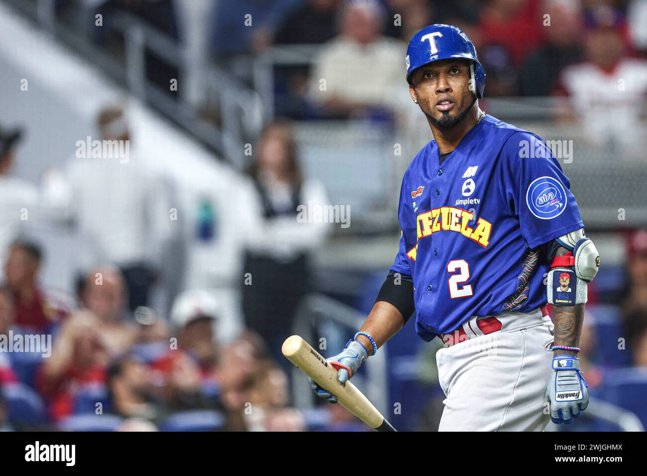 MIAMI, FLORIDA - FEBRUARY 1: Alcides Escobar of Tiburones de La Guaira ...