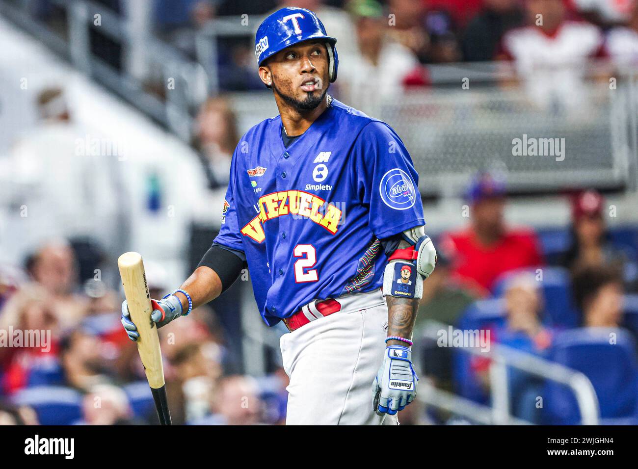 MIAMI, FLORIDA - FEBRUARY 1: Alcides Escobar of Tiburones de La Guaira ...