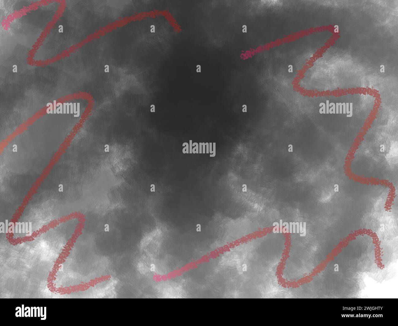 Black and white background with red zig zag around the edge free space ...