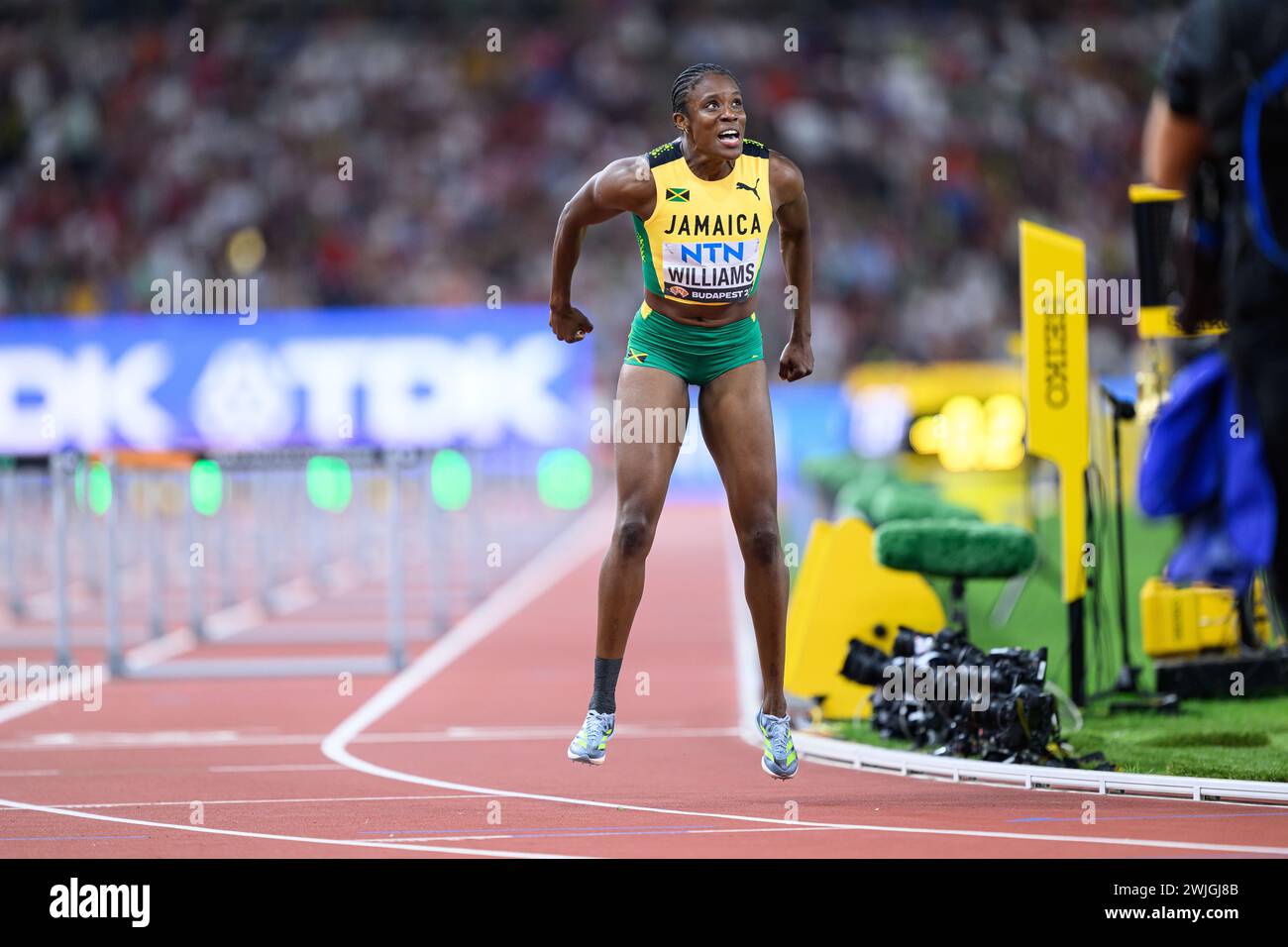 Danielle WILLIAMS winning and happy in the 100 meters hurdles at the ...