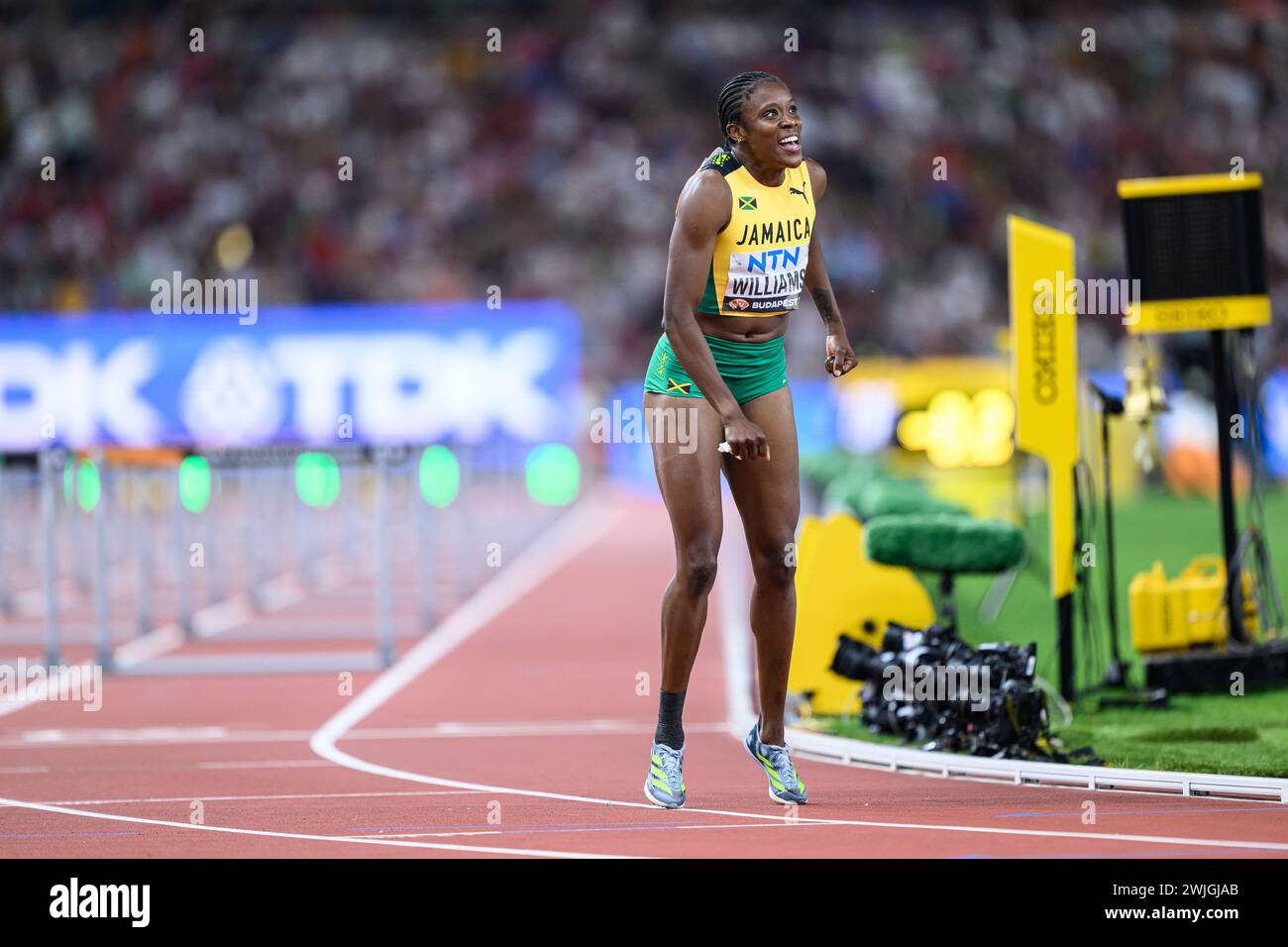 Danielle WILLIAMS winning and happy in the 100 meters hurdles at the ...