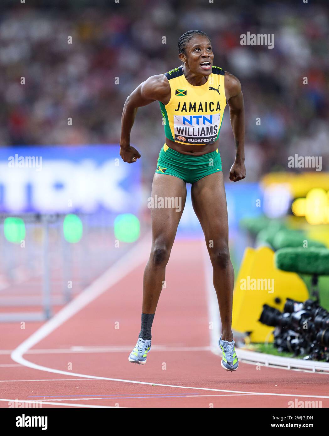 Danielle WILLIAMS winning and happy in the 100 meters hurdles at the ...