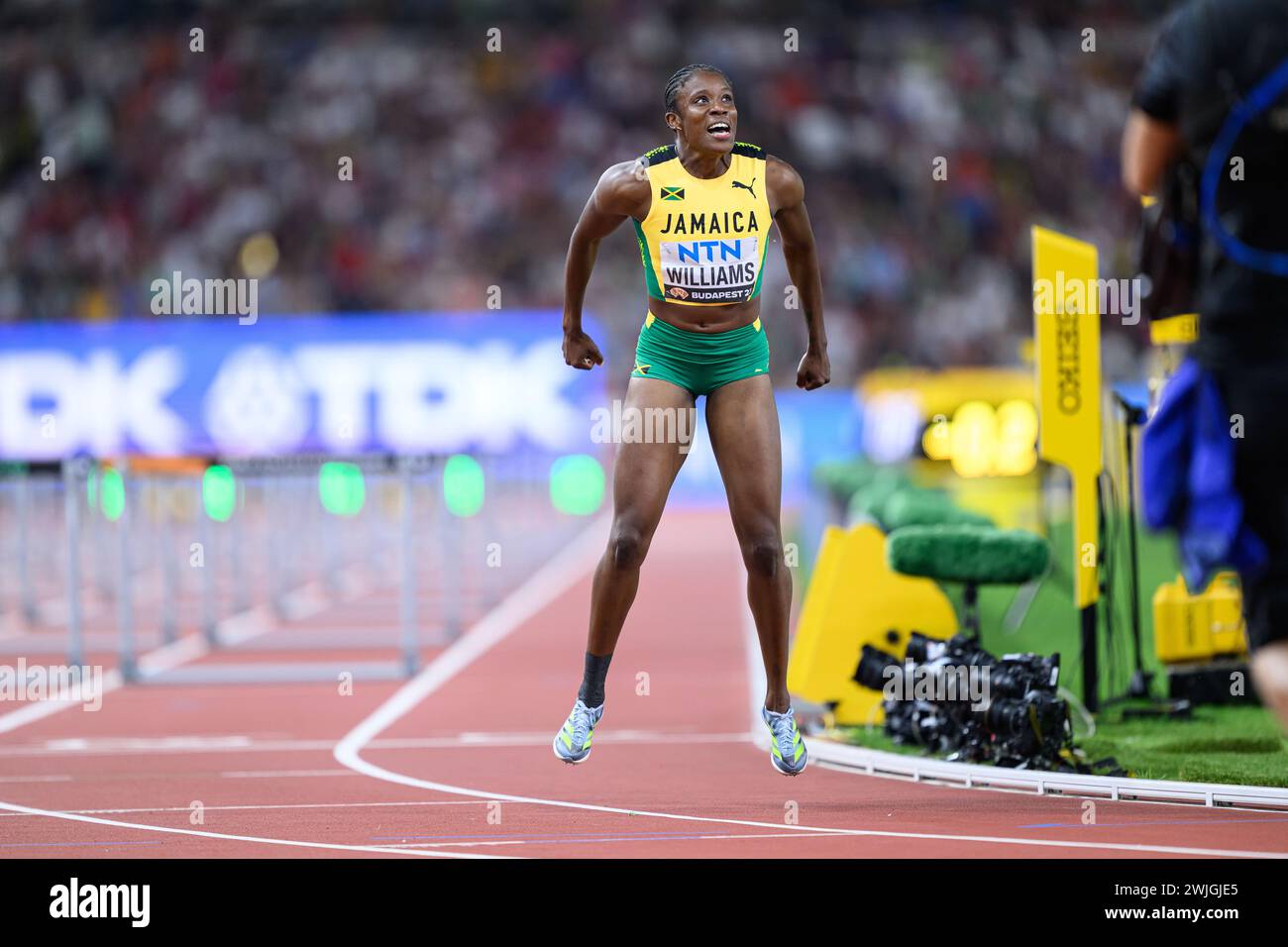 Danielle WILLIAMS winning and happy in the 100 meters hurdles at the ...