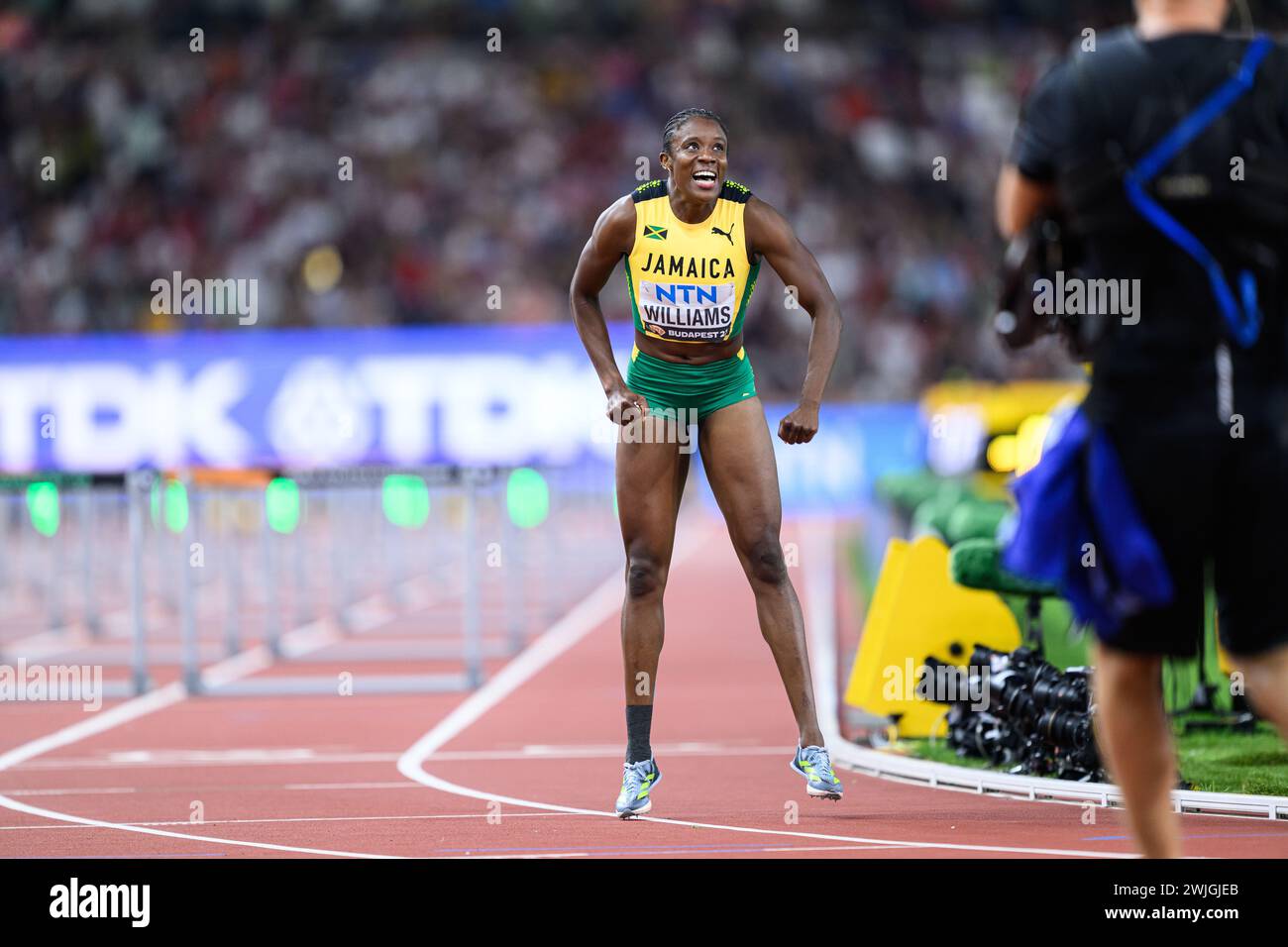 Danielle WILLIAMS winning and happy in the 100 meters hurdles at the ...