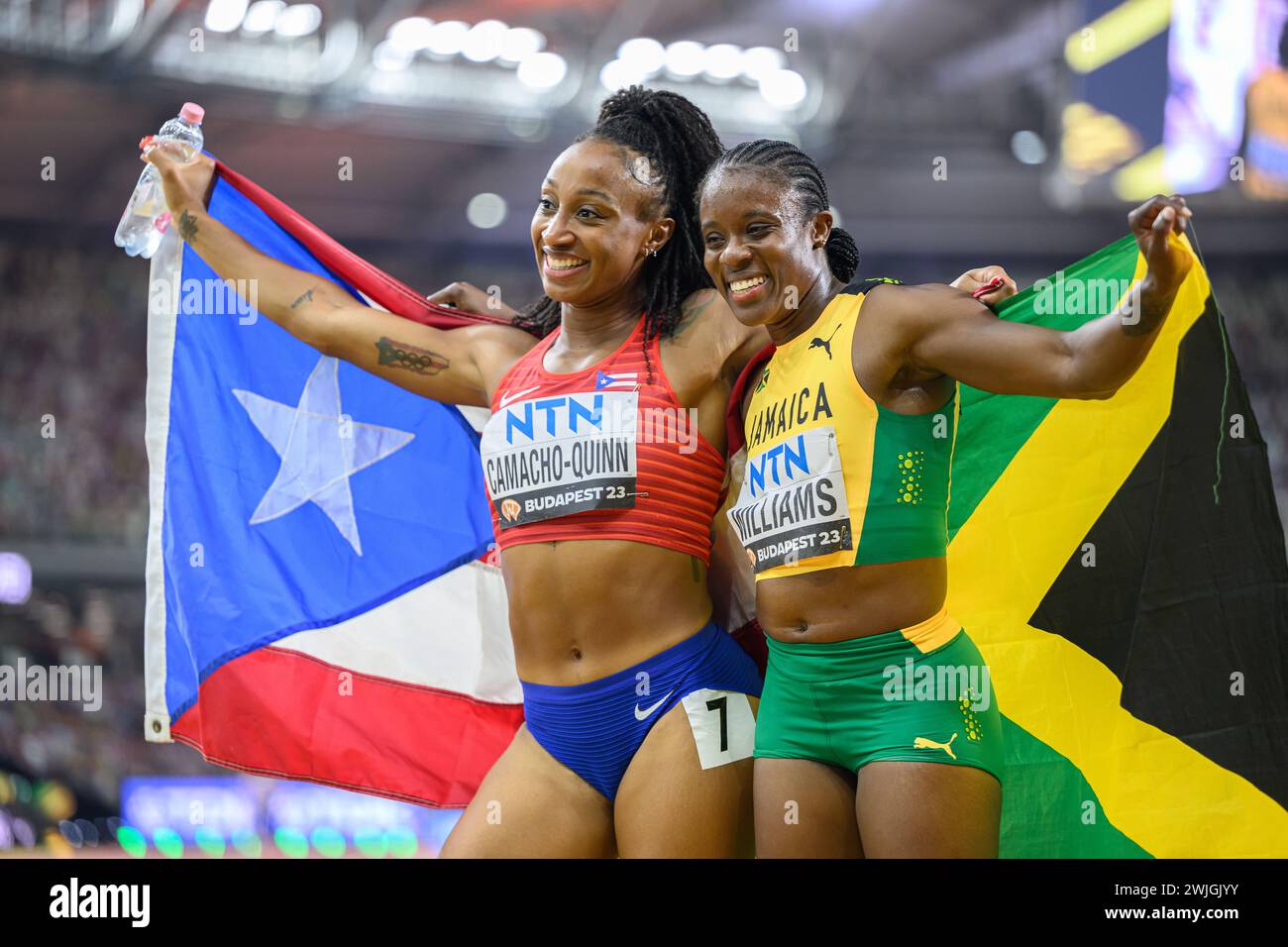 Jasmine CAMACHO-QUINN and Danielle WILLIAMS celebrating his medal with ...