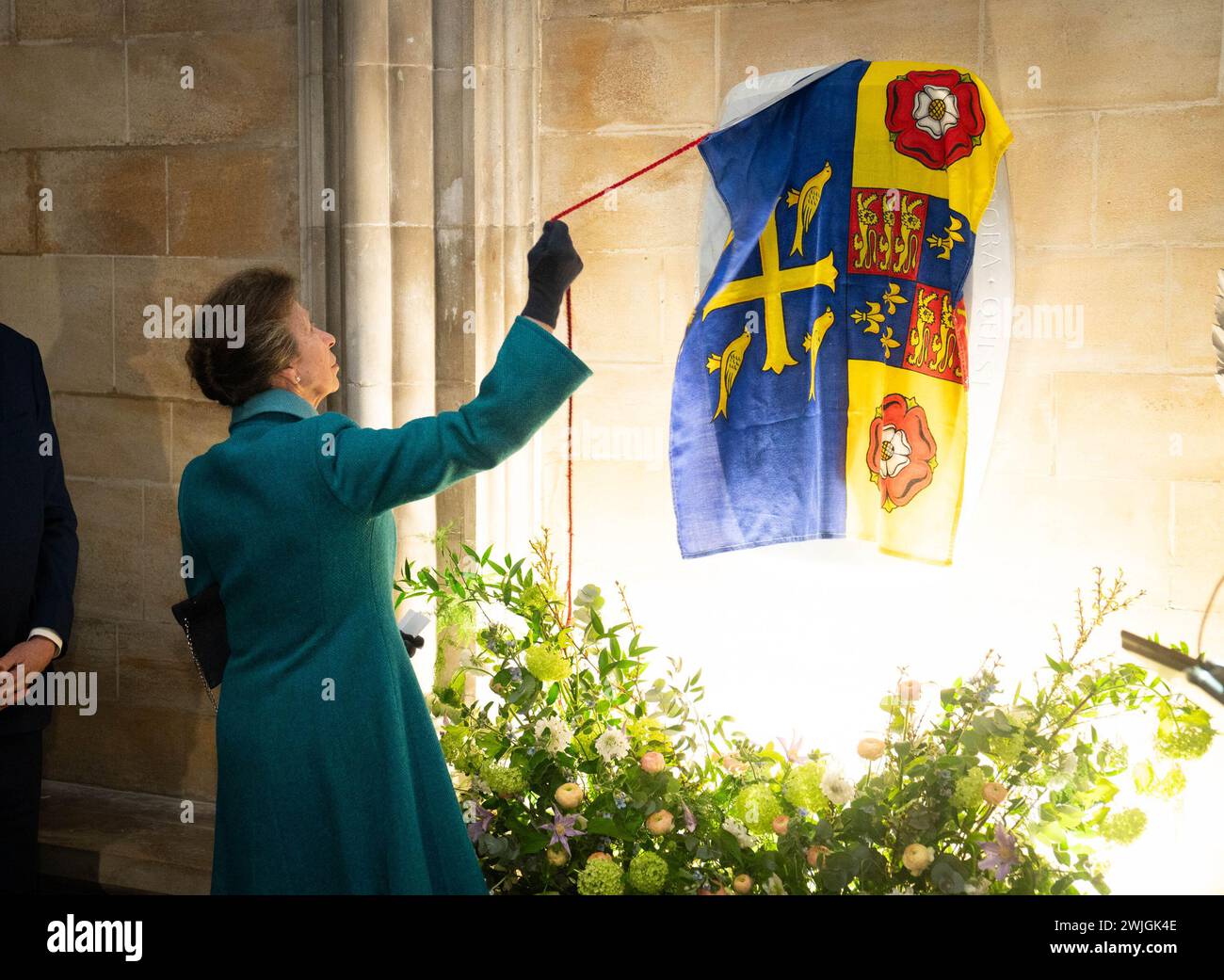 The Princess Royal unveils the Ernest Shackleton memorial stone during ...