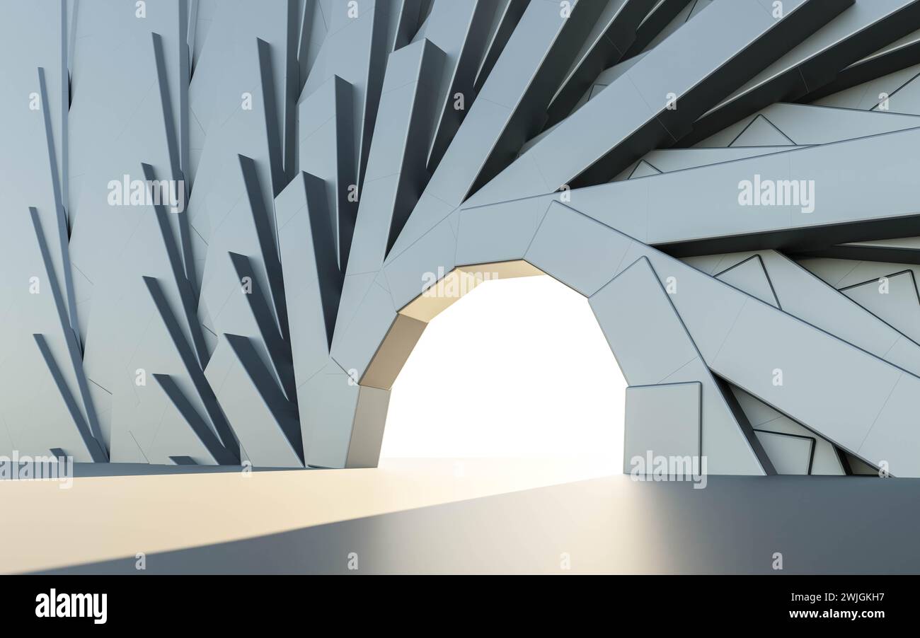 White and Black Structure With a Hole in the Middle 3d render ...