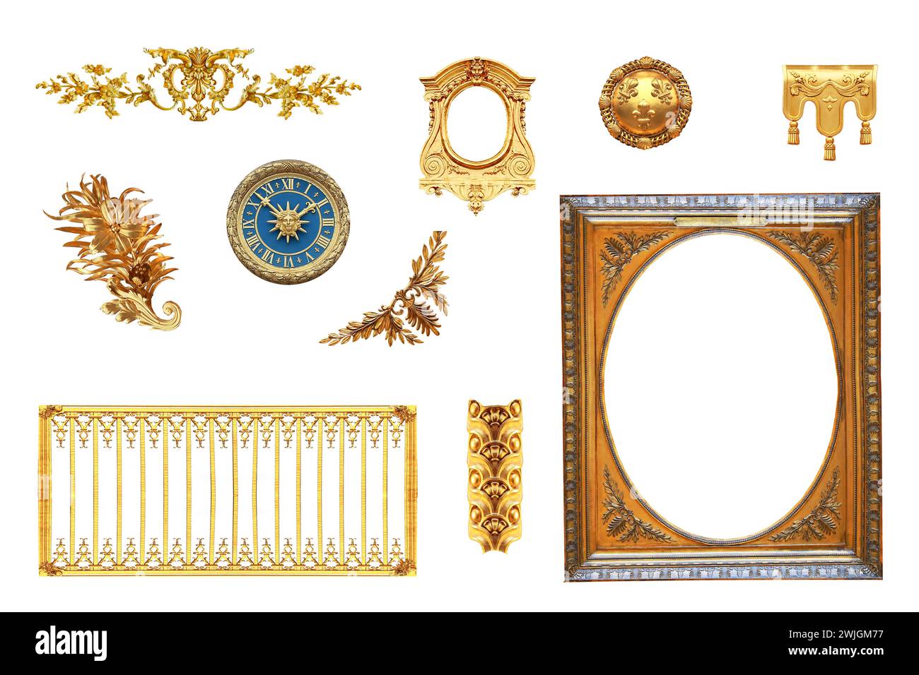 Isolated golden gates to Versailles castle. France Stock Photo - Alamy