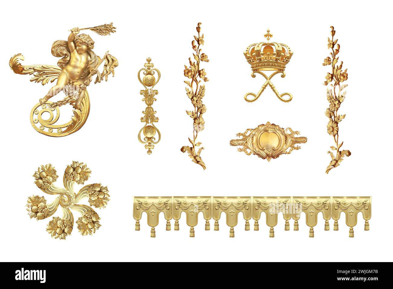 Isolated golden gates to Versailles castle. France Stock Photo - Alamy