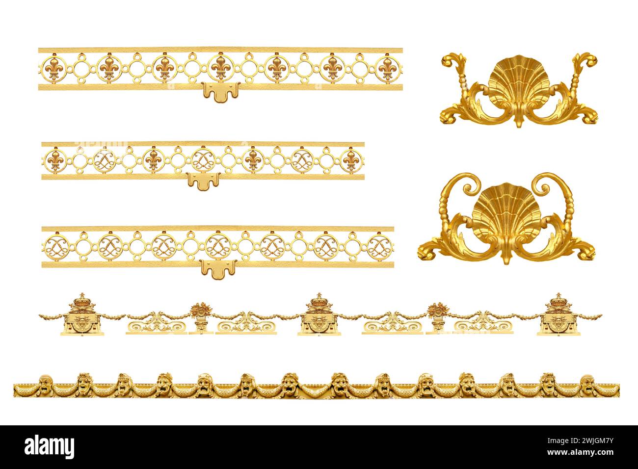 Isolated golden gates to Versailles castle. France Stock Photo - Alamy