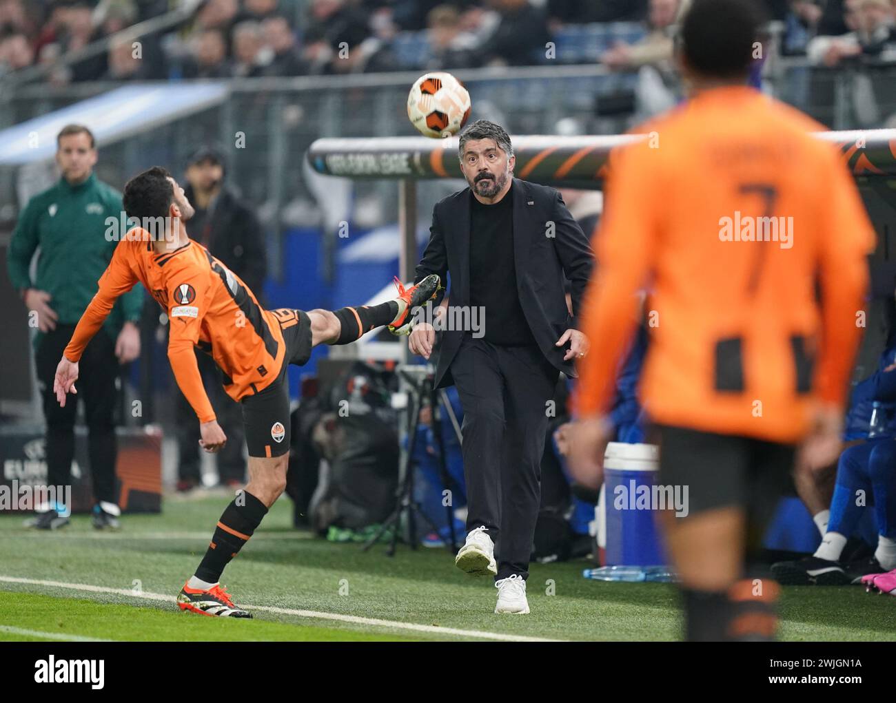 Hamburg, Germany. 15th Feb, 2024. Soccer: Europa League, knockout round ...