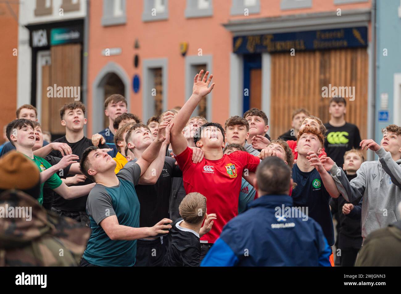 Youths take part in the annual "Hand ba" is played in Scottish borders ...