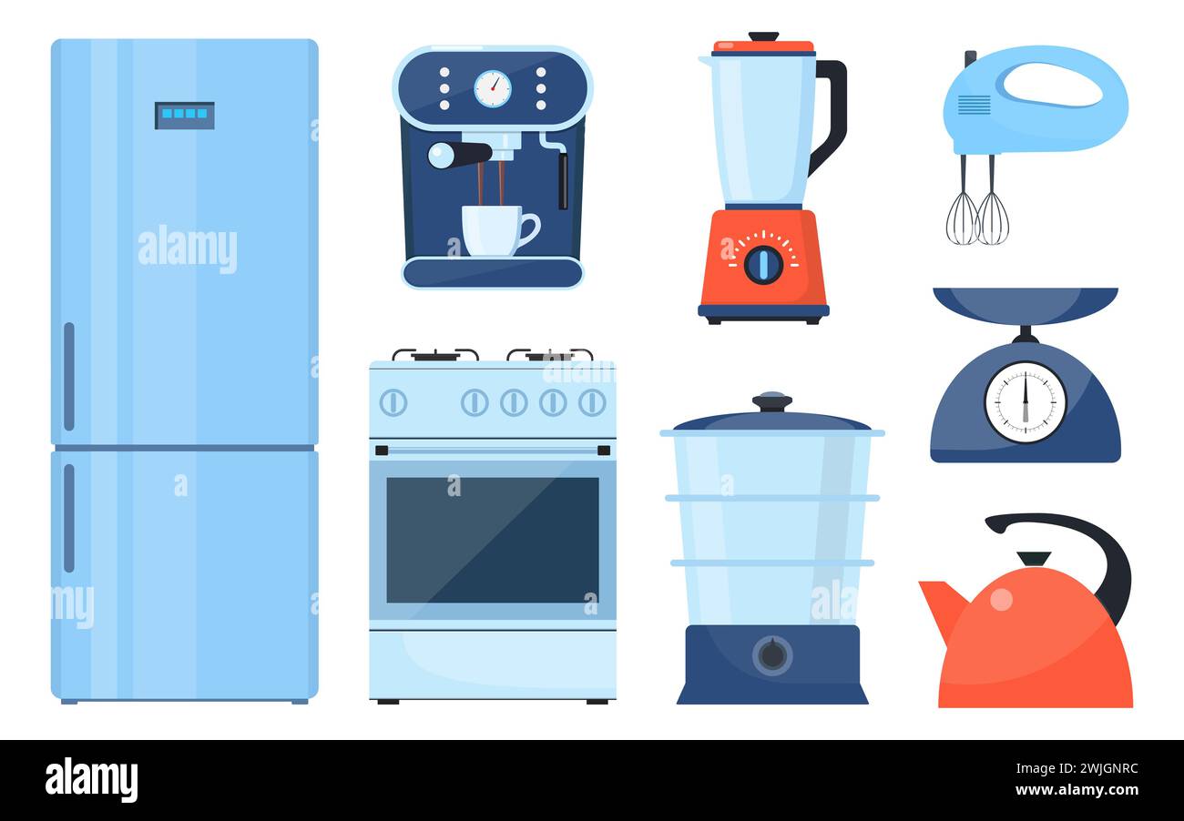 Electronic devices icons set cartoon hi-res stock photography and ...