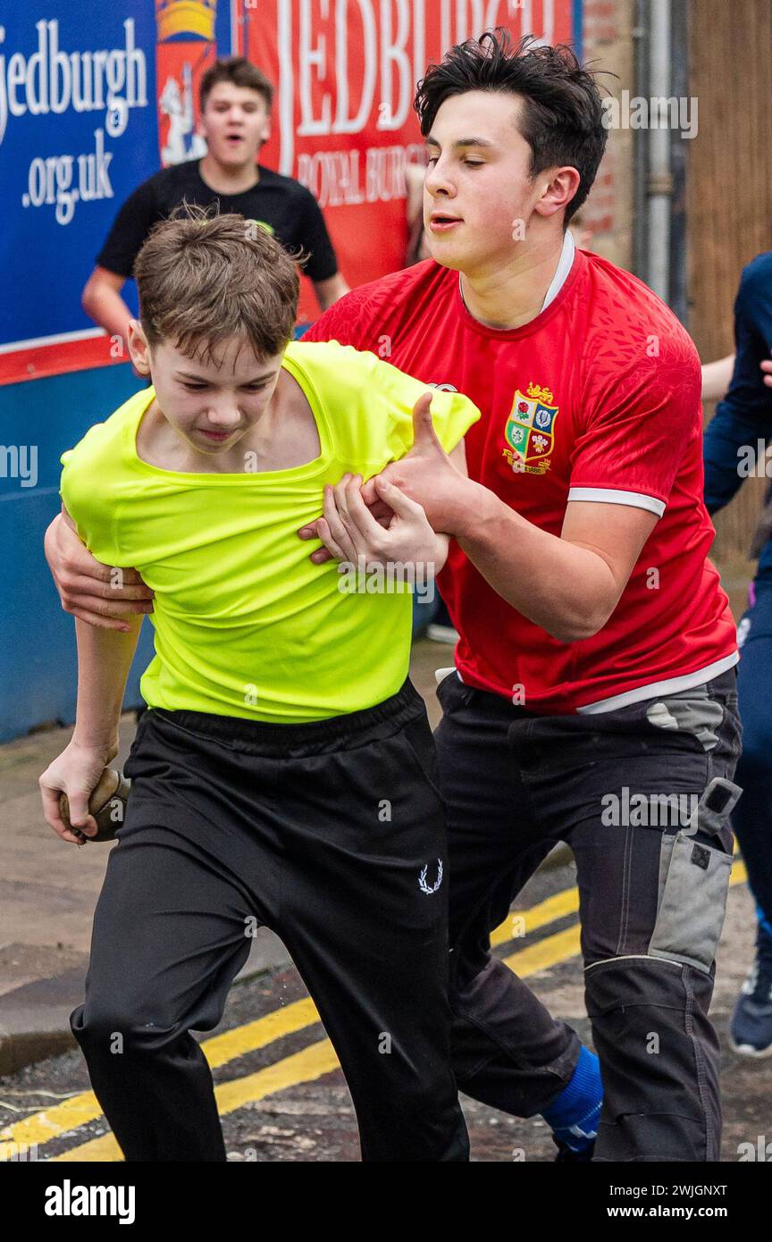 Youths take part in the annual "Hand ba" is played in Scottish borders ...