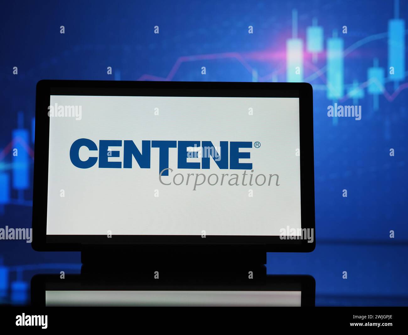 In this photo illustration, Centene Corporation logo seen displayed on ...