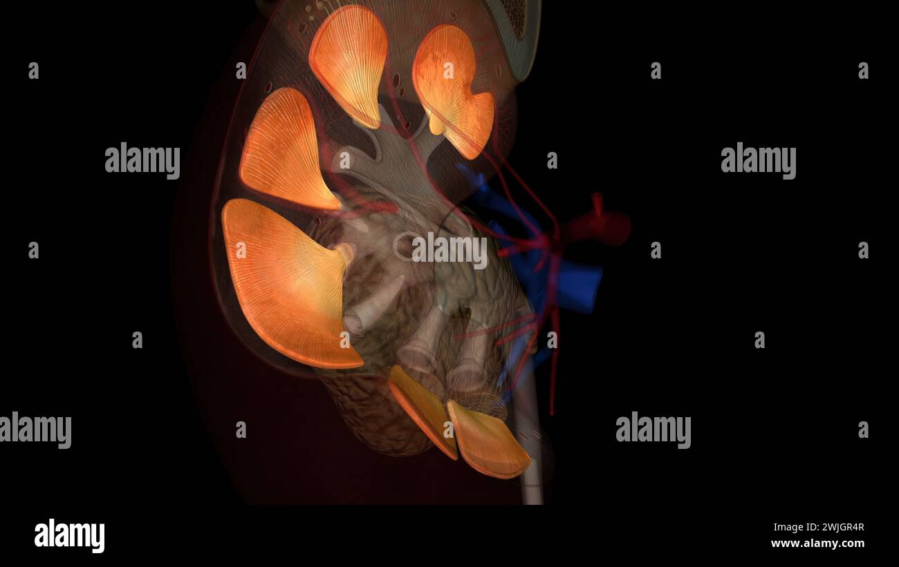 Humans have seven renal pyramids, which are cone-shaped kidney tissues ...