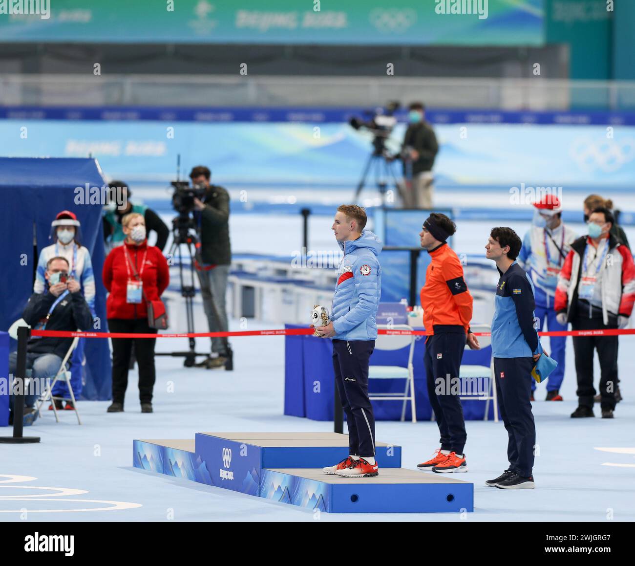 FEB 6, 2022 - Beijing, China: Victory Ceremony of the Speed Skating Men ...