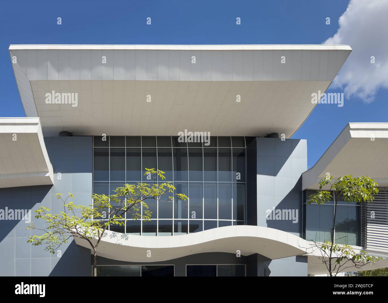 Facade of modern industrial building construction hi-res stock ...