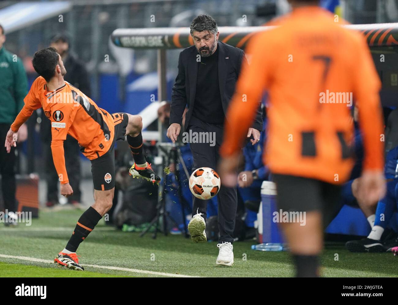 Hamburg, Germany. 15th Feb, 2024. Soccer: Europa League, knockout round ...