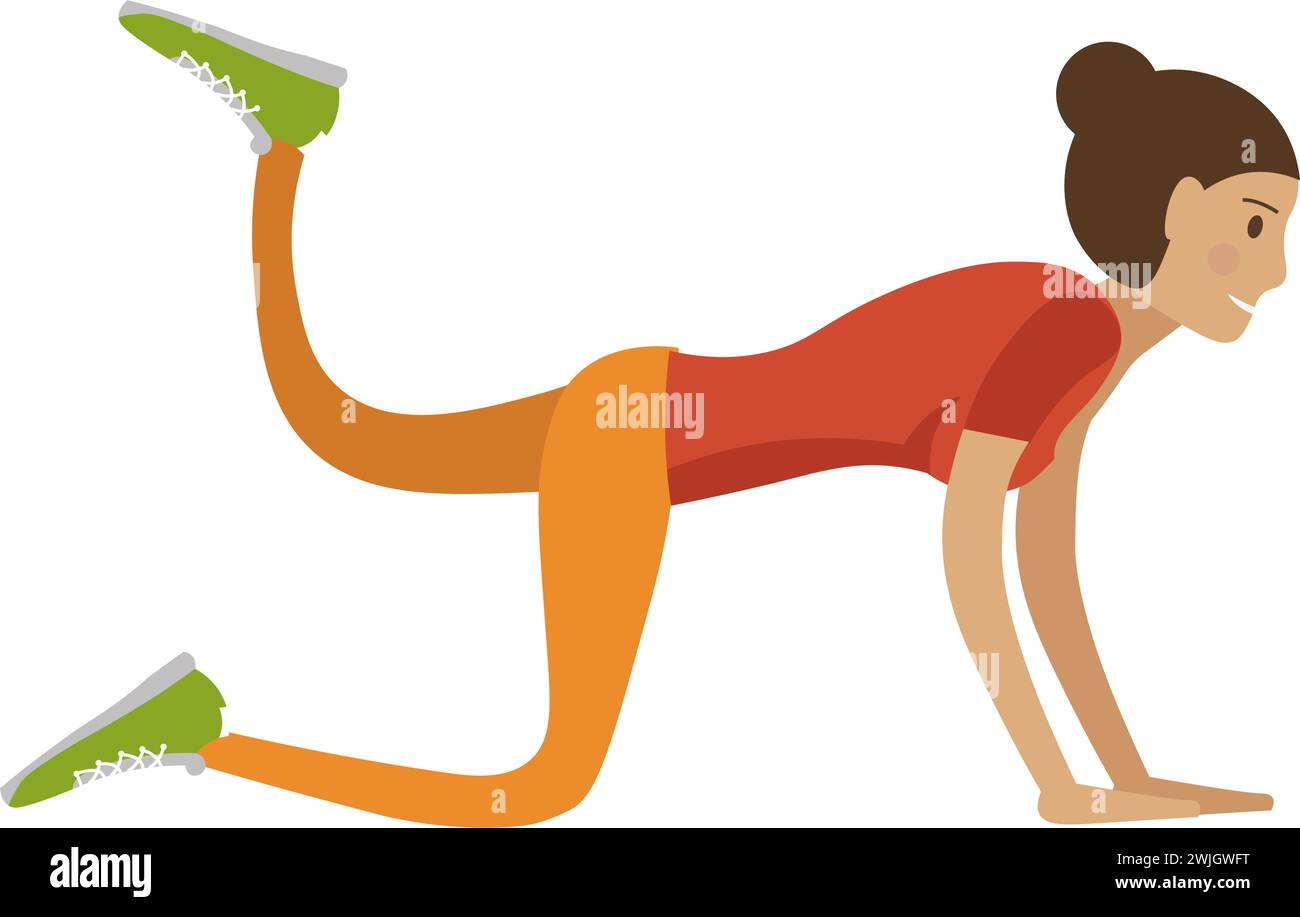 Fitness woman doing exercise for legs vector icon isolated on white ...