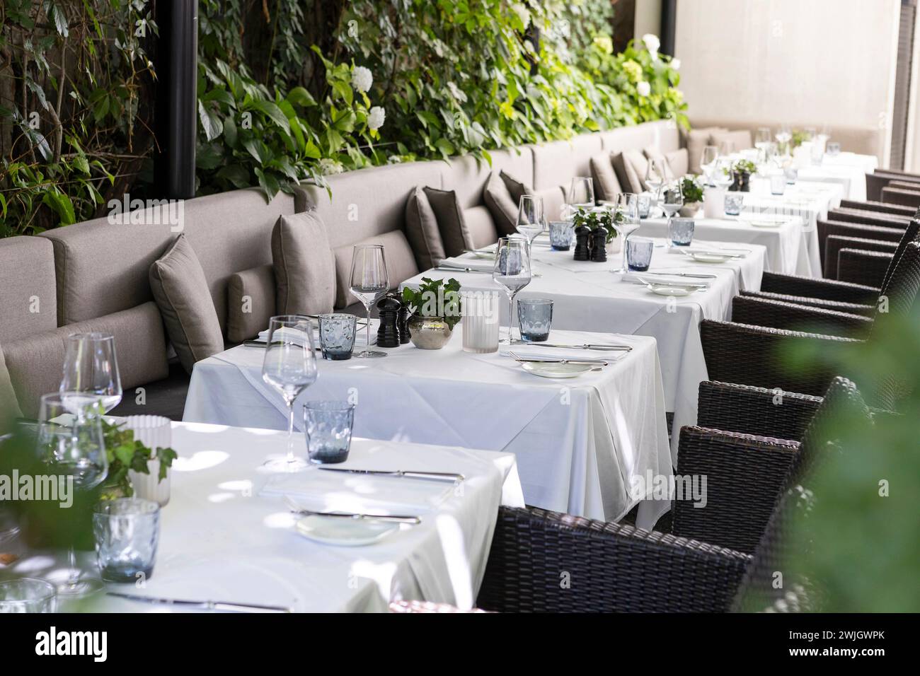 Gastronomy, Tables Laid Stock Photo - Alamy