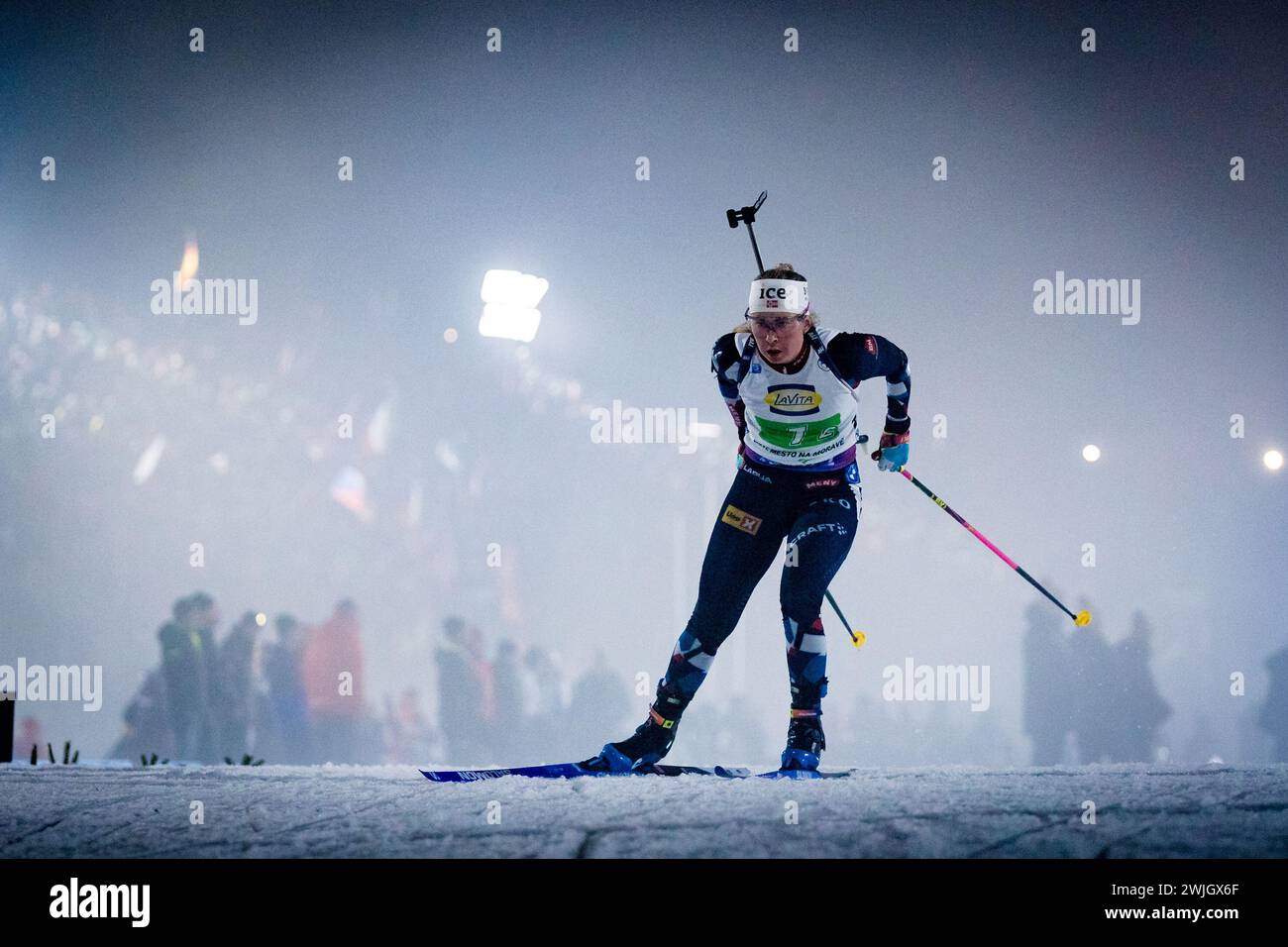 Ingrid Landmark Tandrevold (NOR) competes in the Single Mixed Relay ...