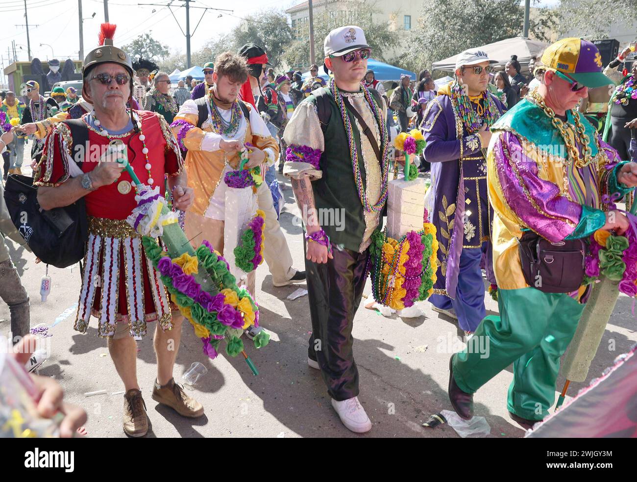 New Orleans, USA. 13th Feb, 2024. The Jefferson City Buzzards march ...