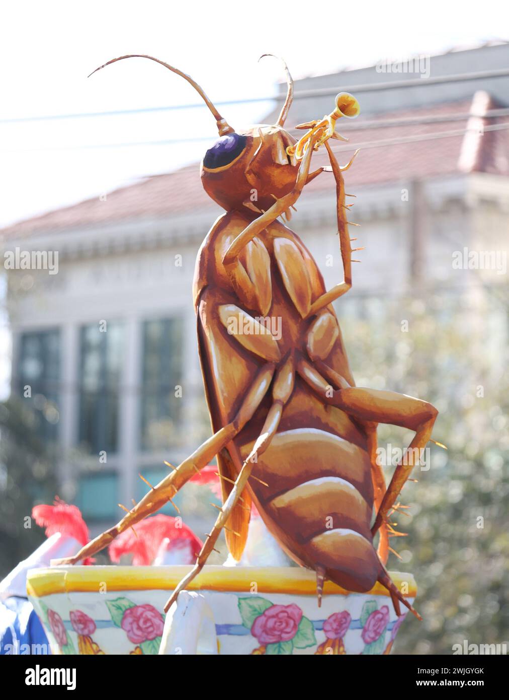 New Orleans, USA. 13th Feb, 2024. The Festive float rolls through ...