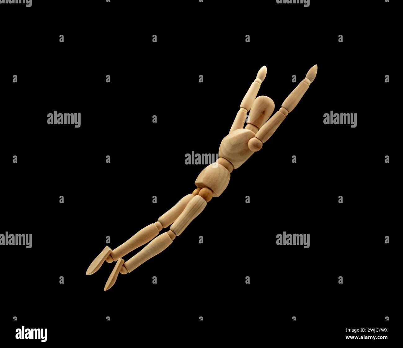 wooden mannequin with flying concept Stock Photo - Alamy