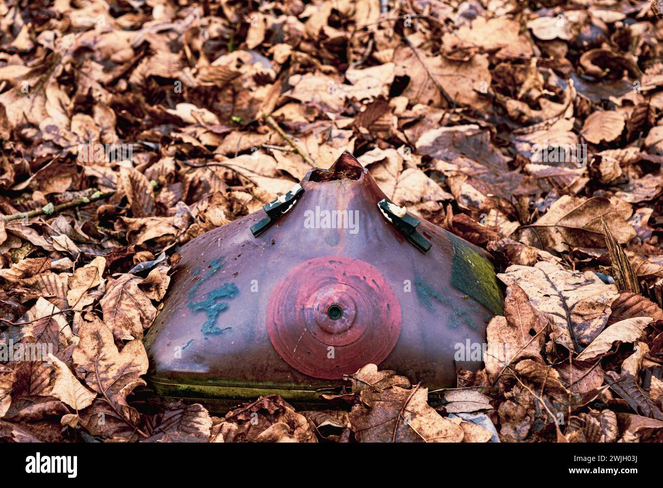 Broken Cathode Electron Beam Tube of Old TV, shattered television trash ...