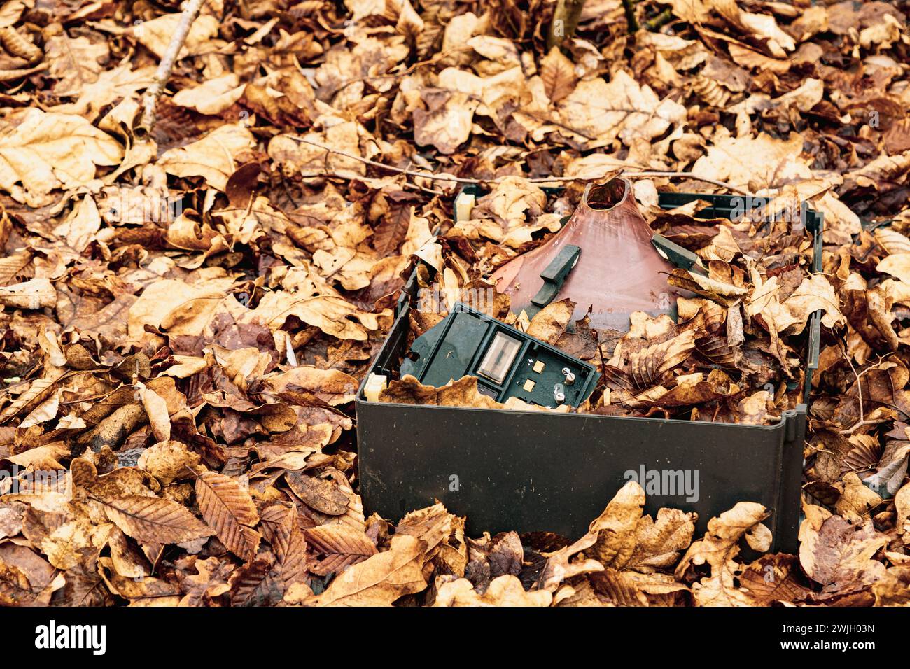 Broken Cathode Electron Beam Tube of Old TV, shattered television trash ...