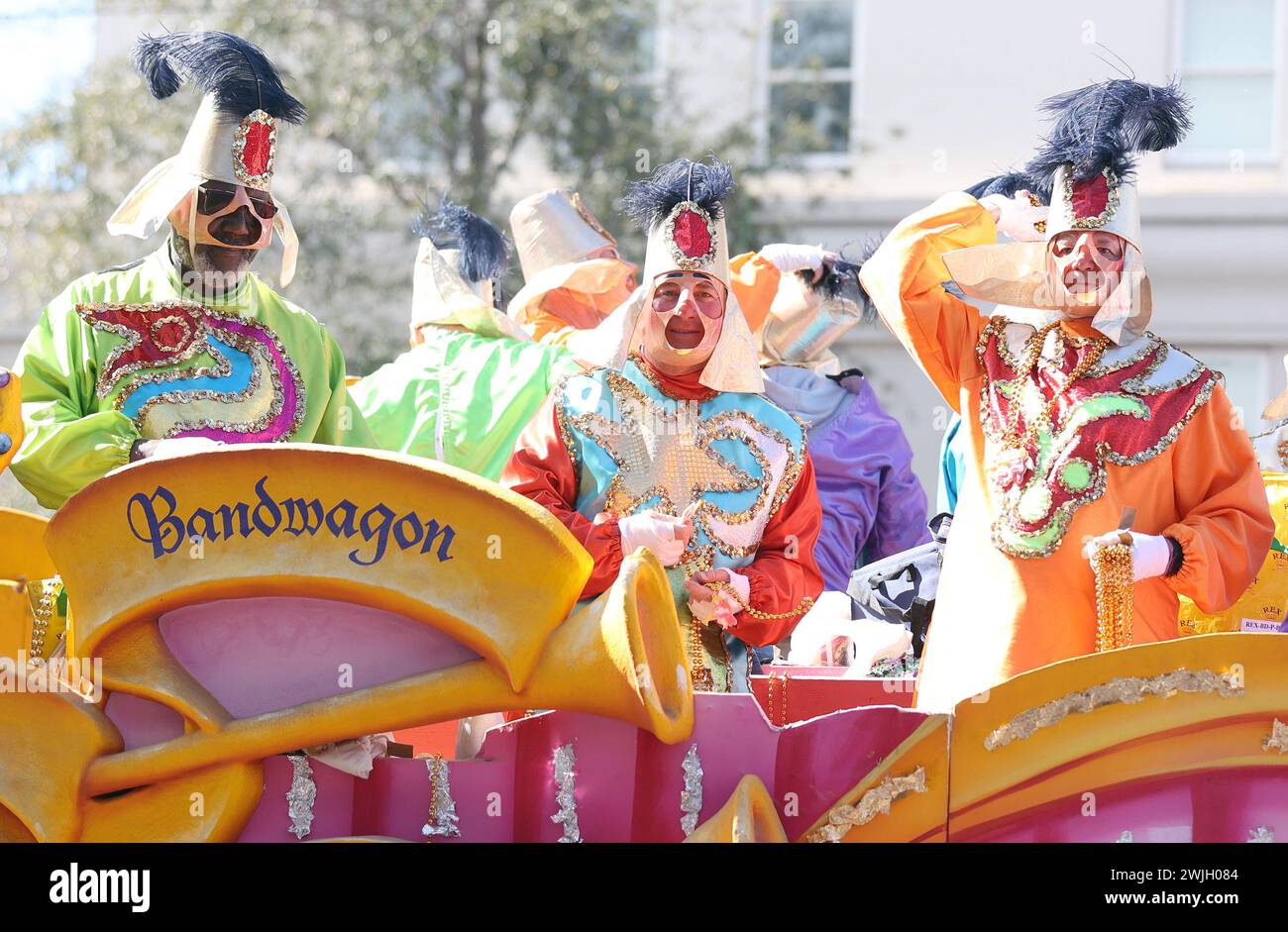 New Orleans, USA. 13th Feb, 2024. Riders on His Majesty's Bandwagon ...