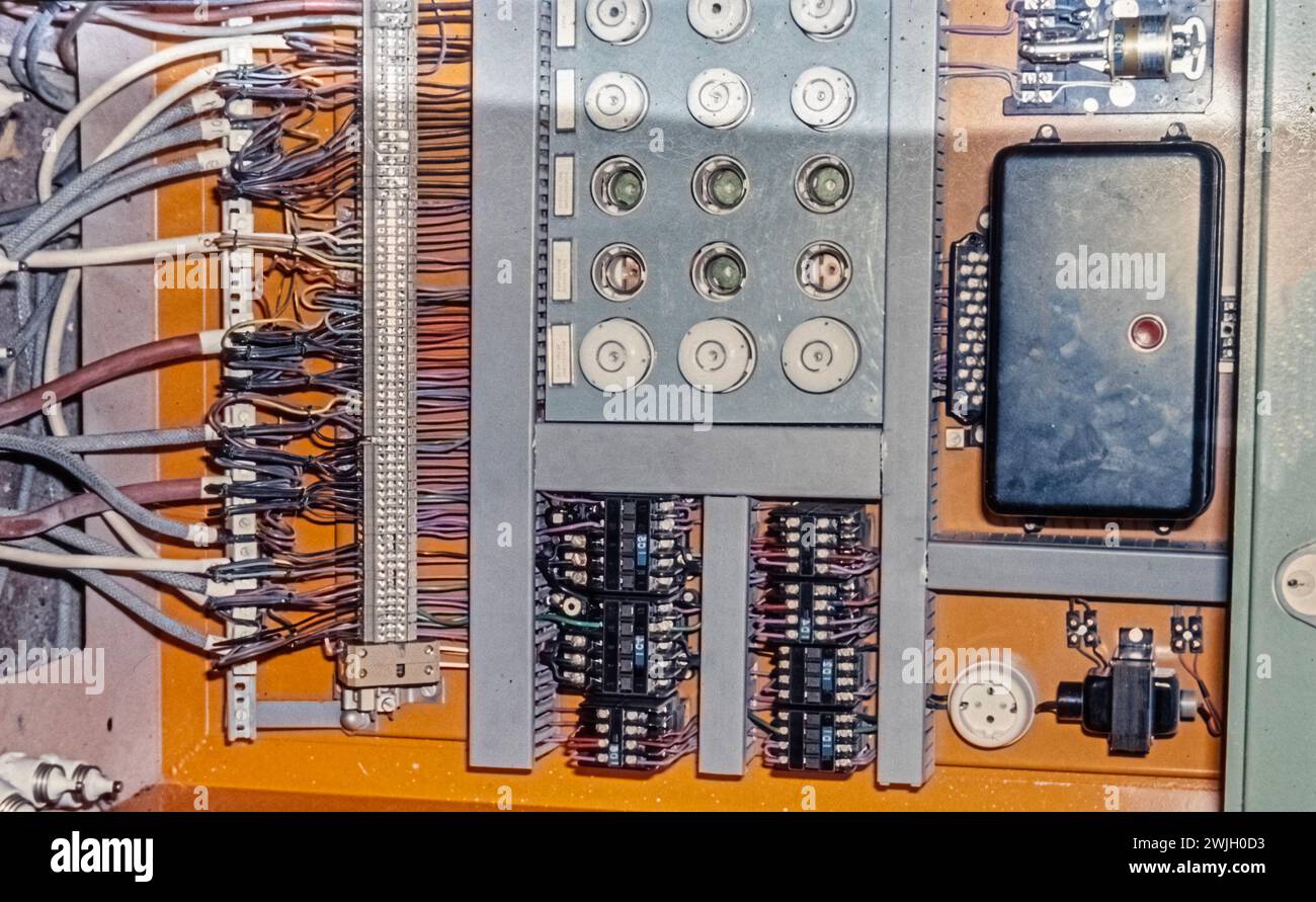 Power distribution control panel, close view Stock Photo - Alamy
