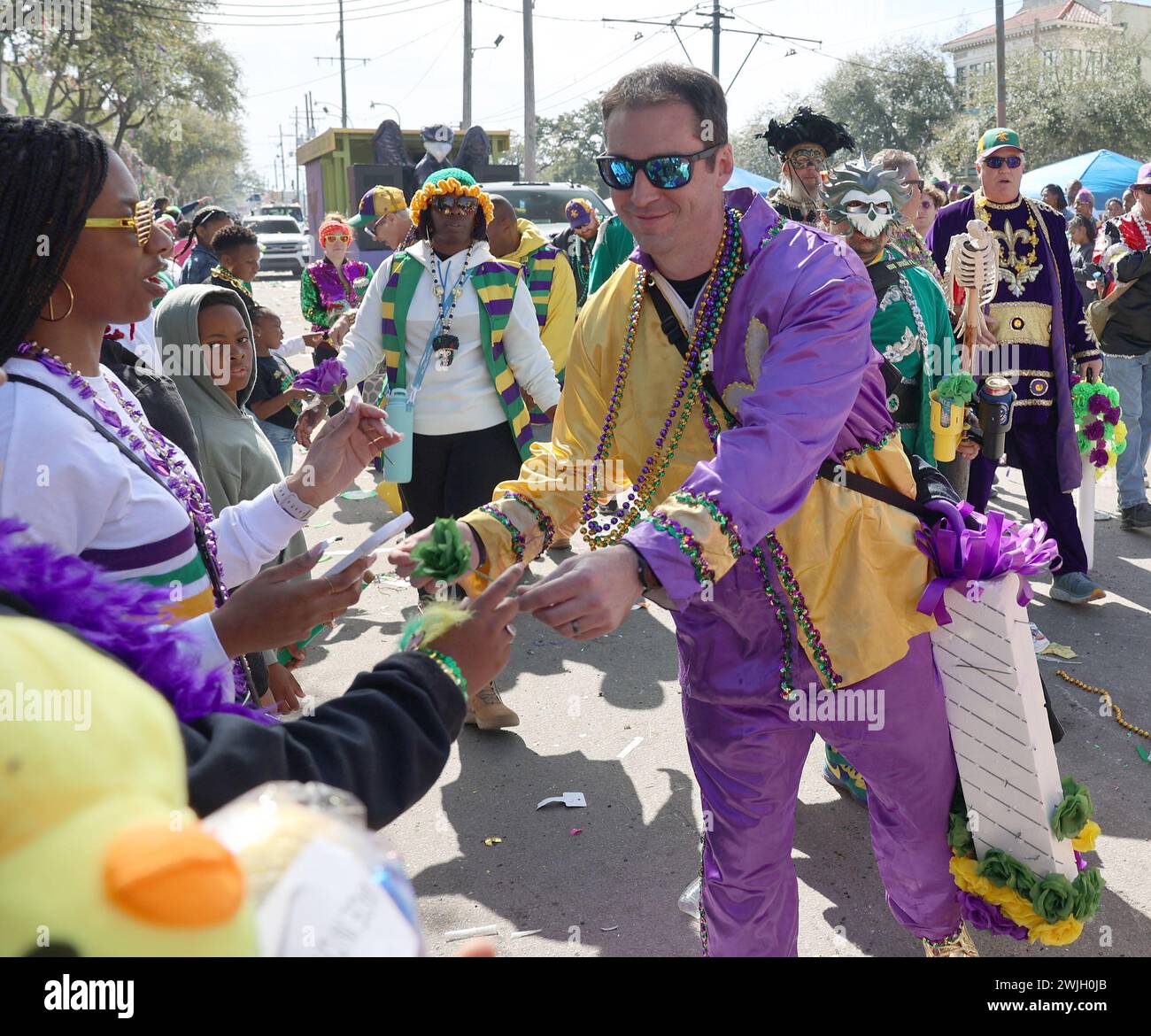 New Orleans, USA. 13th Feb, 2024. A member of the Jefferson City ...