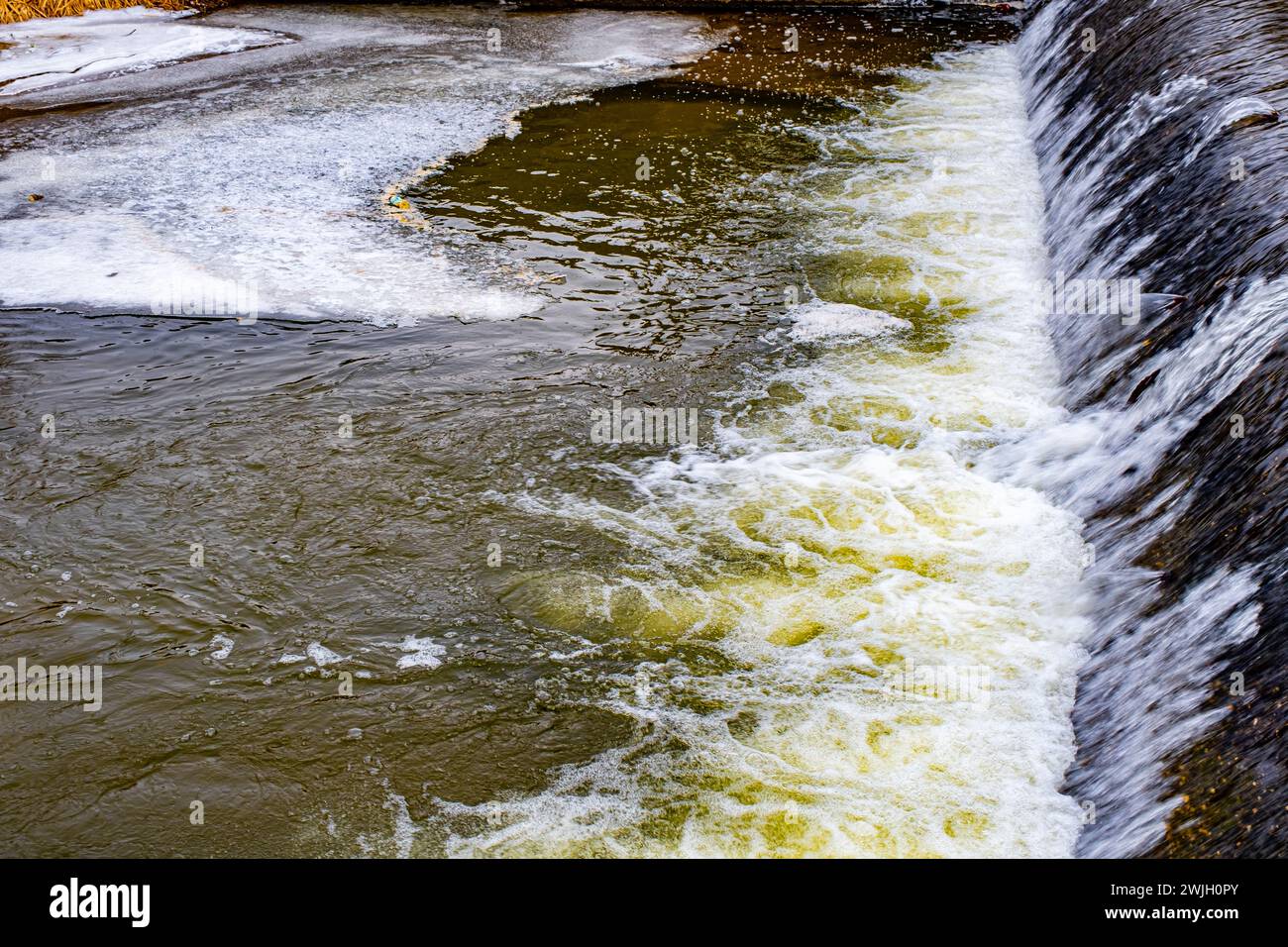 Water pollution on river by toxic chemicals Stock Photo - Alamy