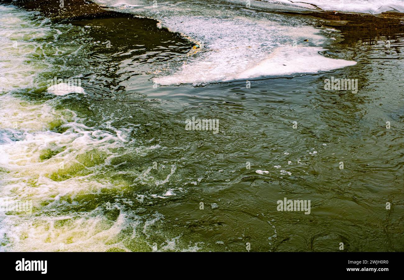 Water pollution on river by toxic chemicals Stock Photo - Alamy