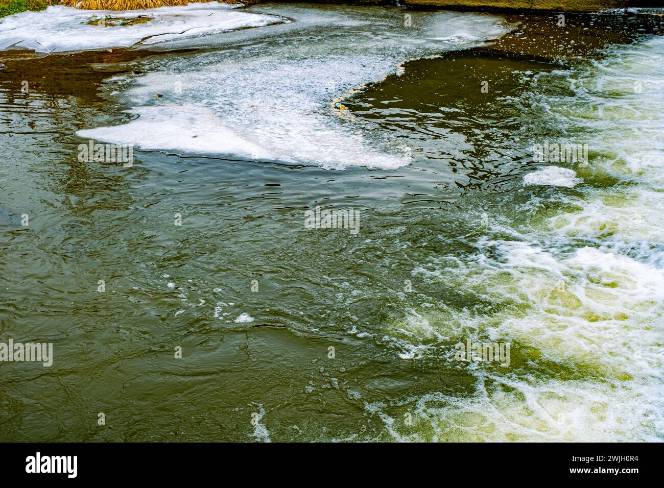 Water pollution on river by toxic chemicals Stock Photo - Alamy