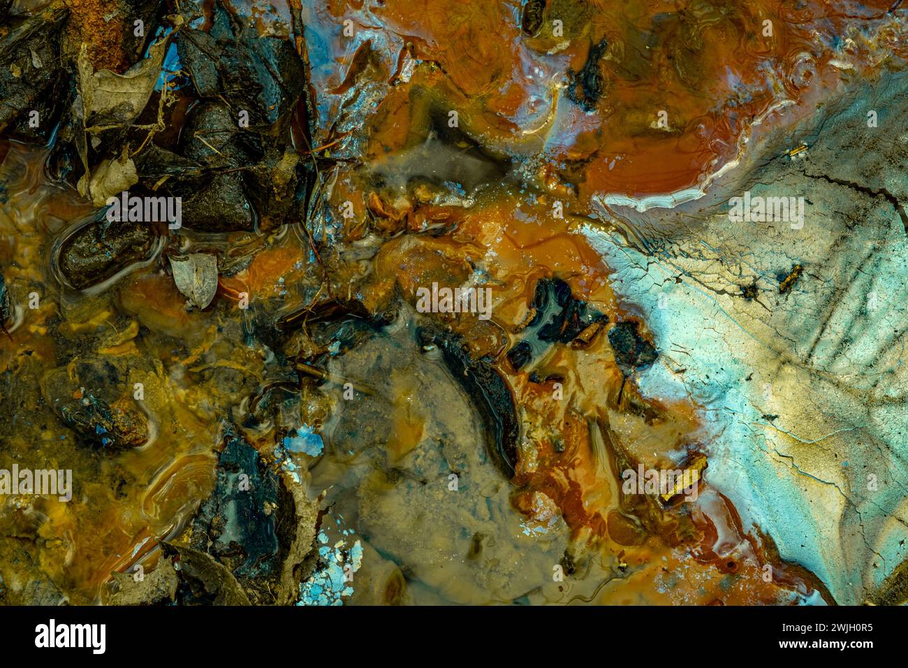 Water pollution on river by toxic chemicals Stock Photo - Alamy