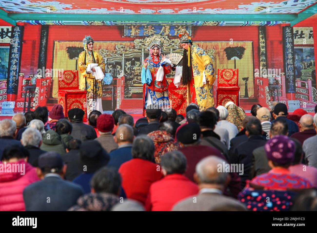 Actors perform the traditional Chinese costume opera "Da Jin Zhi ...