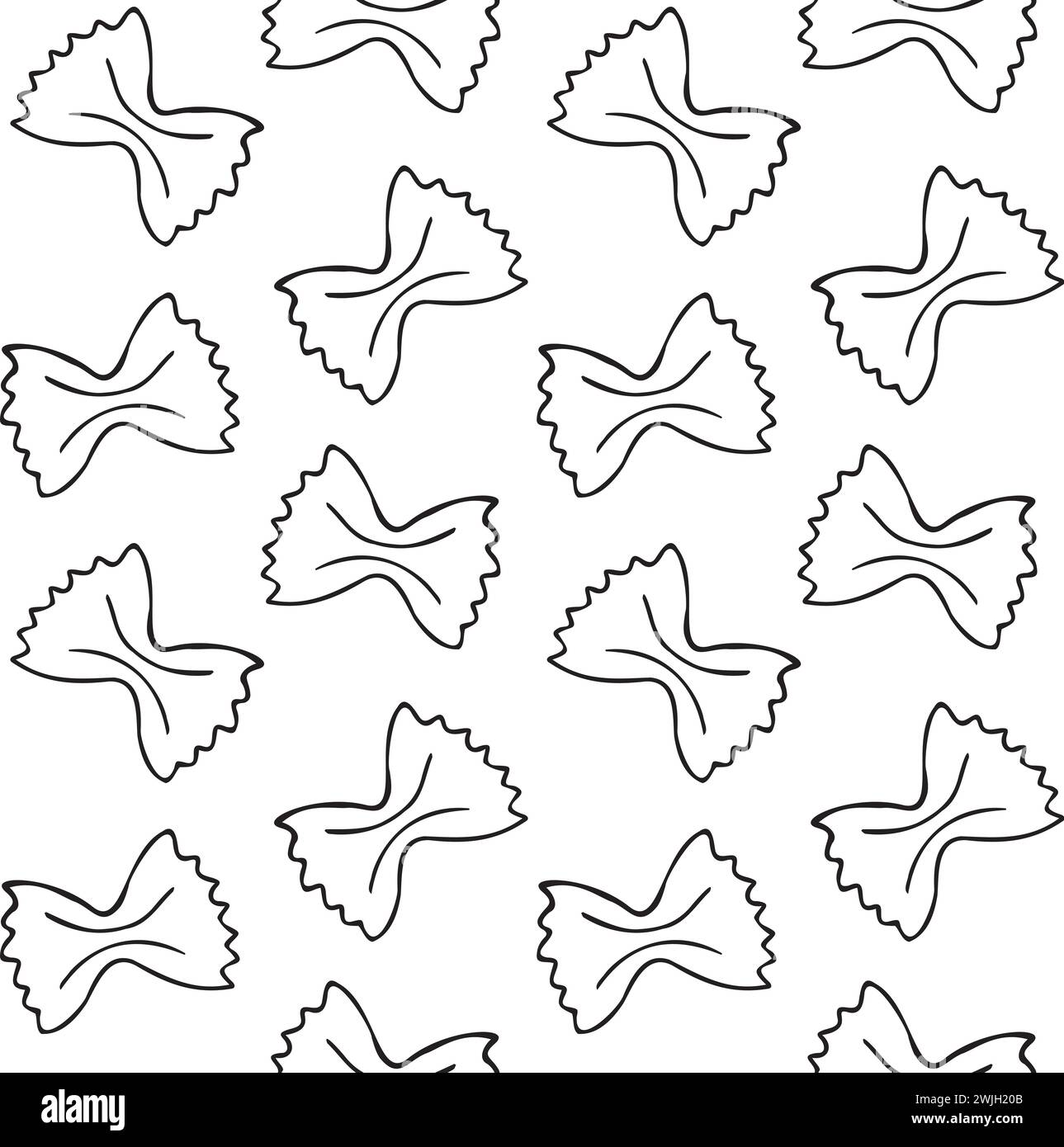 Vector seamless pattern of hand drawn sketch doodle macaroni pasta ...