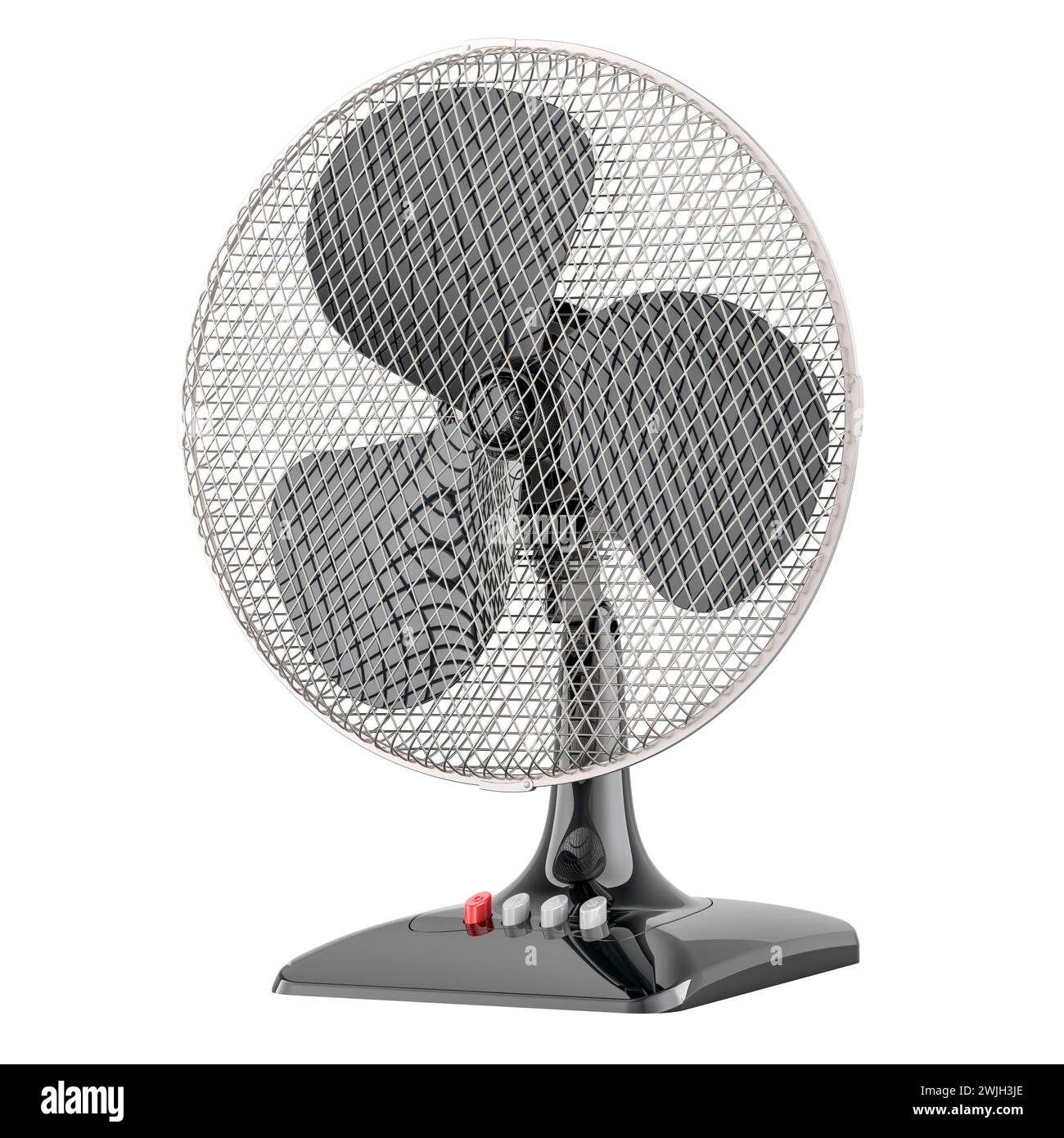Black Table Fan, 3D rendering isolated on white background Stock Photo ...