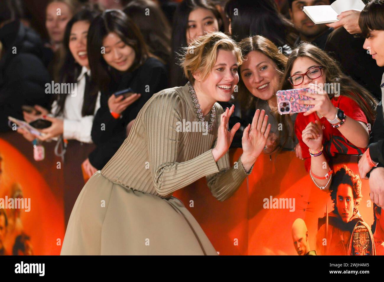 Greta Gerwig poses for fans upon arrival at the World premiere of the ...