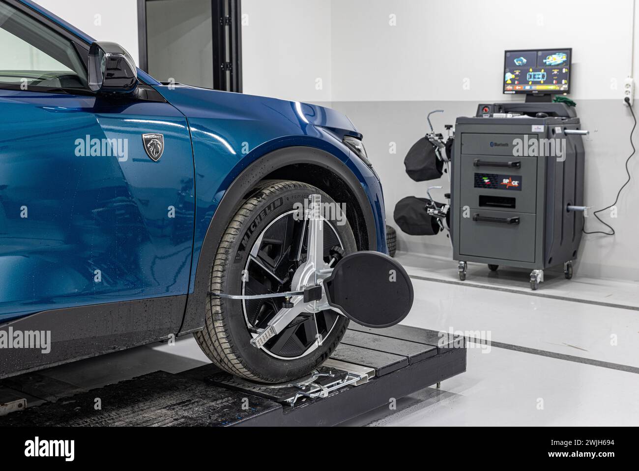 Istanbul Turkey 23 March 2023; Car wheel balancing service. Car wheel ...