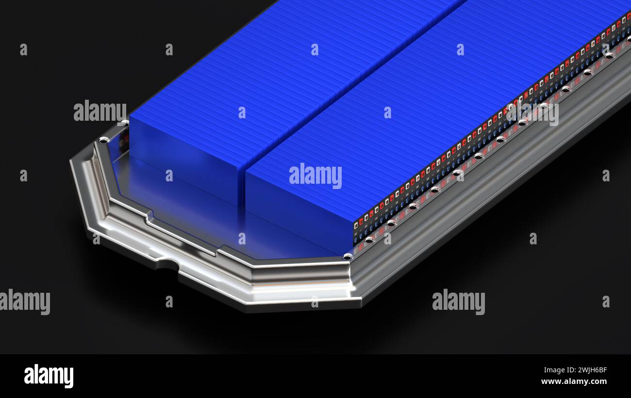 Prismatic High-capacity Battery pack for electric vehicles on aluminum ...