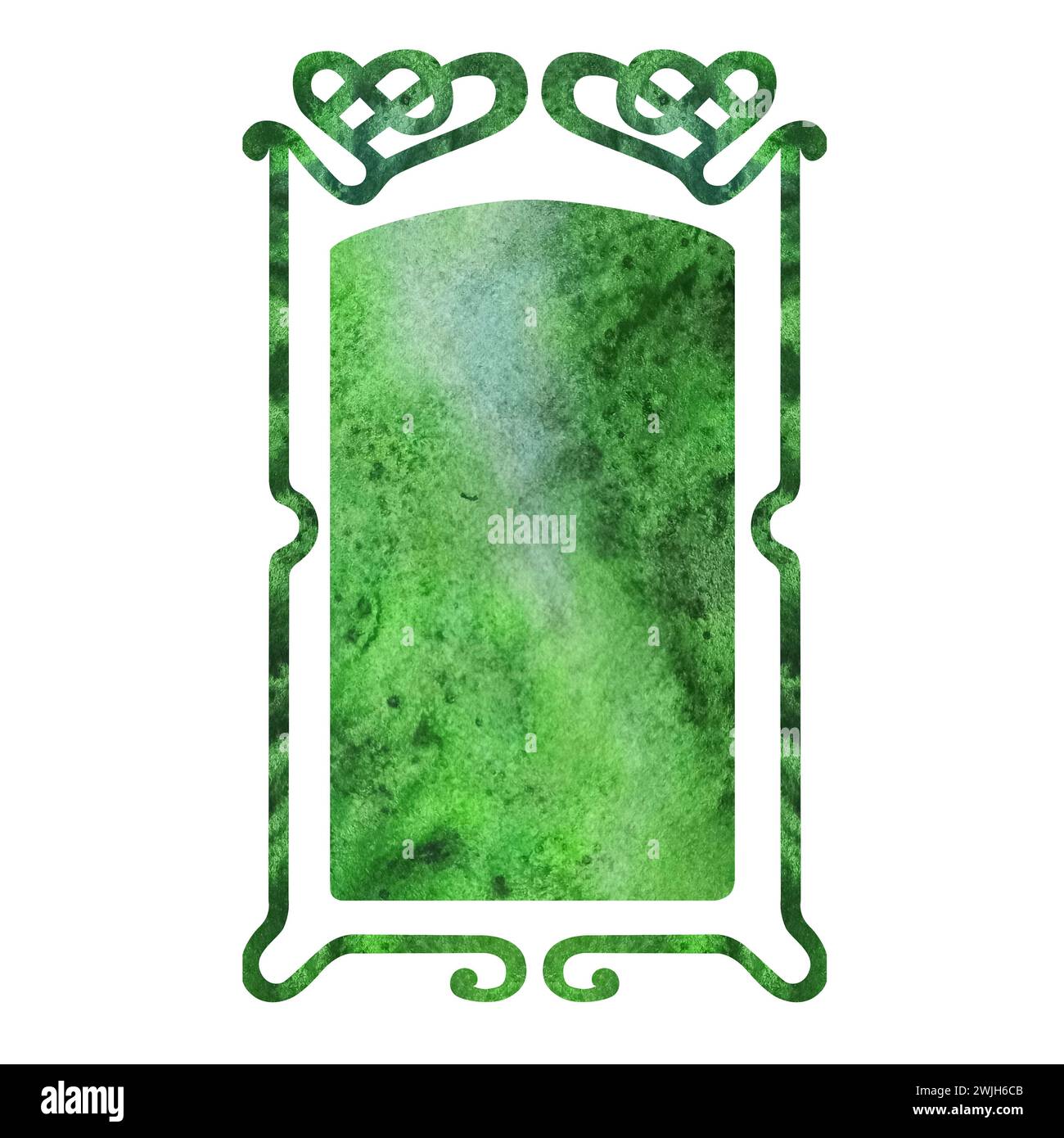 Watercolor vintage fantasy frame repeating antique or art deco border ...