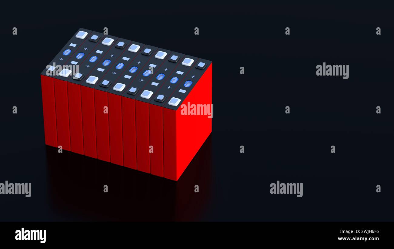 red NMC Prismatic battery modules for electric vehicles, mass ...